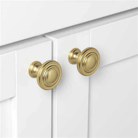 1 14 In Classic Round Brass Gold Cabinet Knob 5415 Bg Gliderite