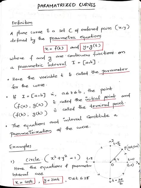 Parametric Curves Pdf