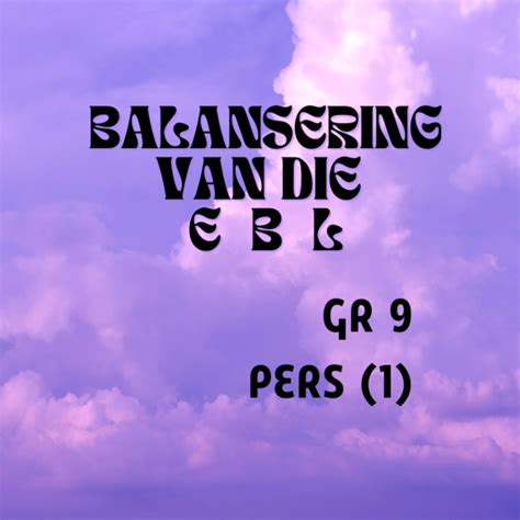 Gr 9 Balansering Van Die Ebl Vergelyking 1 Pers Balanseer Die