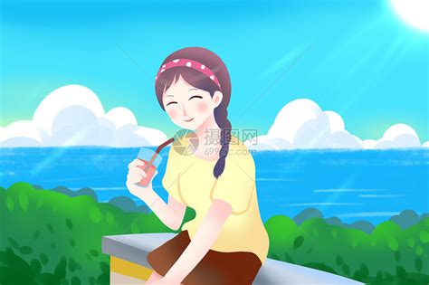 唯美夏天插画插画图片下载 正版图片400164444 摄图网