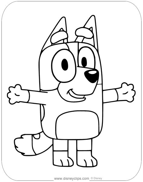 Printable Bluey And Bingo Colouring Pages