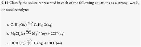 Solved Classify The Solute Represented In Each Of The Chegg Com