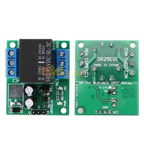 Dr25e01 Dc 5 9 12 24v 3 5a 觸發器鎖存器 Dpdt 繼電器模塊雙穩態開關低脈衝觸發板，用於電機 Led Plc