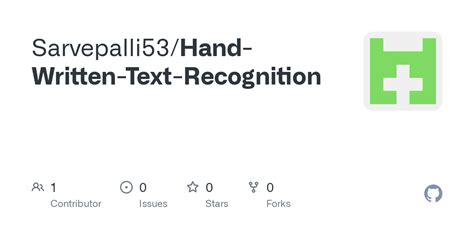 Github Sarvepalli53hand Written Text Recognition
