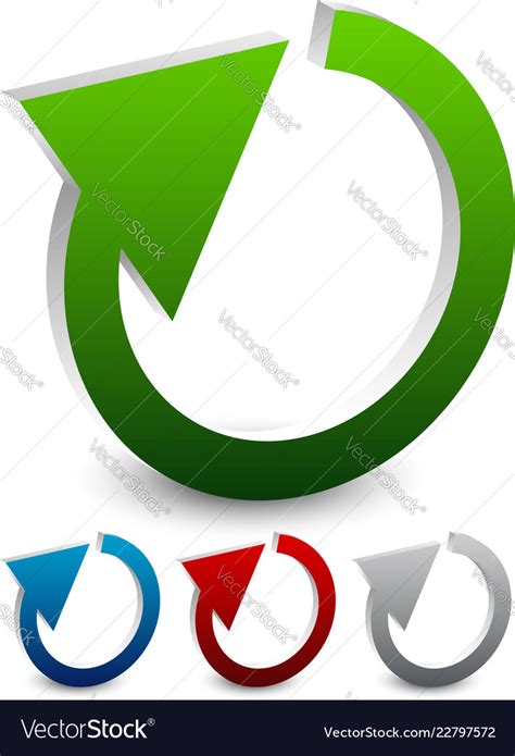 Circular Arrow D Cyclic Arrows Restart Loop Vector Image
