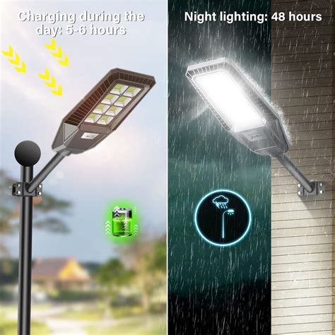 Solar Street Light 1000W 2Packs LED Solar Street Lights Outdoor IP66