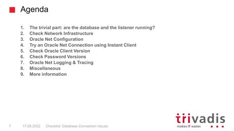 Oracle Database Checklist Connection Issues Pptx