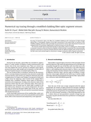 Numerical Ray Tracing Through A Modified Cladding Fiber Optic Segment