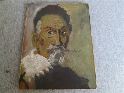 картина портрет дон кихот Картина с маслени бои 16 Cm 21 Cm Фазер Оригинал Картини кар