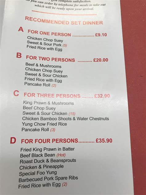 Menu At Chopsticks Fast Food Barry