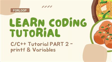 Programming Course Part 2 Printf And Variables Youtube