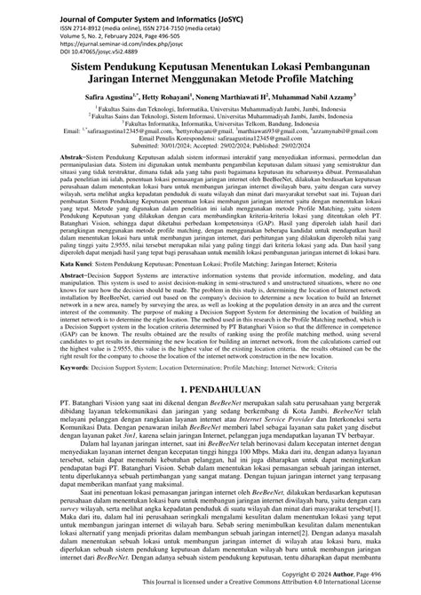 Pdf Sistem Pendukung Keputusan Menentukan Lokasi Pembangunan Jaringan Internet Menggunakan