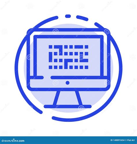 Cryptography Data Ddos Encryption Information Problem Blue Dotted Line Line Icon Stock