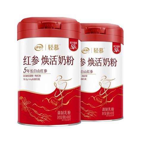 伊利轻慕红参焕活高铁高钙400g 女士奶粉