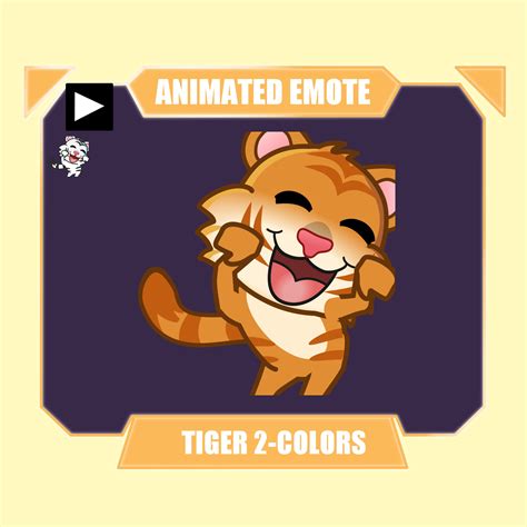 Animated Tiger Happy Dance Emote For Twitch Kick Discord Youtube Cute
