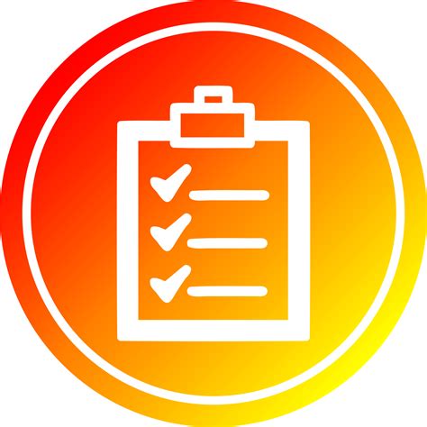 lista de verificación circular en espectro de gradiente caliente PNG