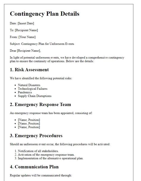 Letter Template For Emergency Protocol Communication Free Samples In