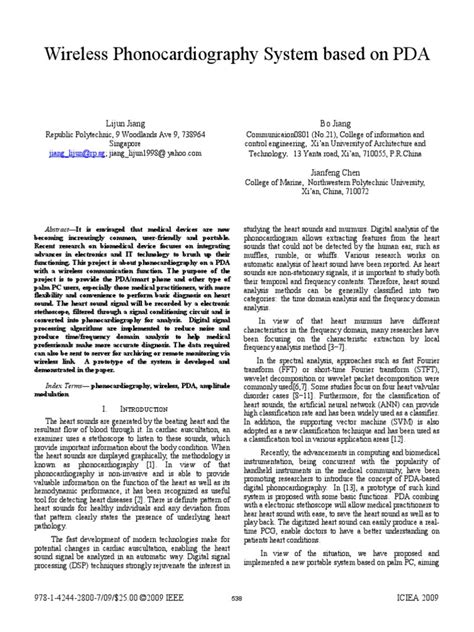Jurnal 10 Wireless Phonocardiography System Based On Pda Pdf