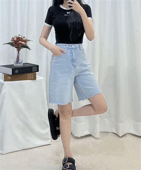 데이프리 와이드 데님 반바지 color