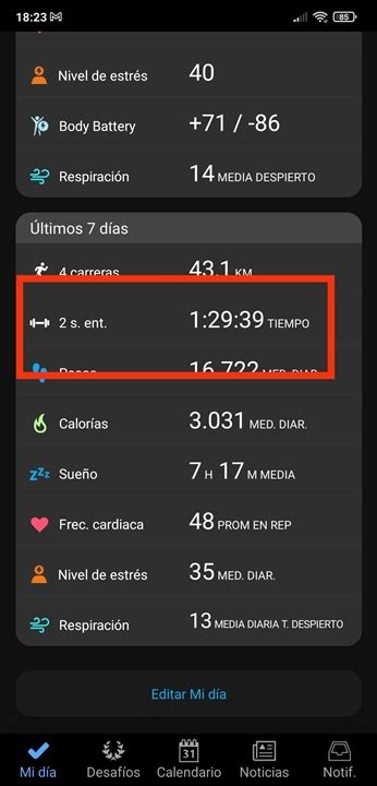 Strength Activities Showed By Distance Instead Of Time Garmin Connect Mobile Android Mobile