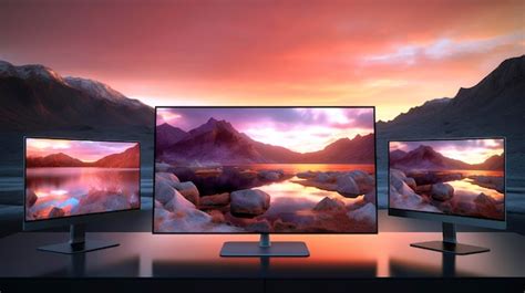 Premium Ai Image A Photo Of Ultra Thin And Bezel Less Computer Monitors