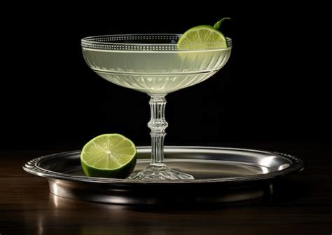 Premium Ai Image A Classic Gimlet In A Vintage Coupe Glass Exuding