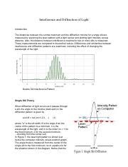 Lab 9 Interference And Diffraction Docx Pdf Interference And