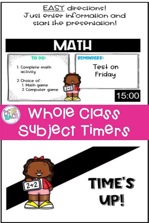 Whole Class Subject Timers Science Lessons Classroom Management