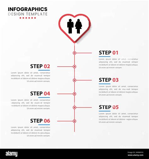 Modèle de conception graphique Concept de chronologie avec 6 étapes