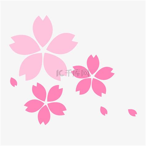 卡通漂浮樱花矢量贴图素材图片免费下载 千库网