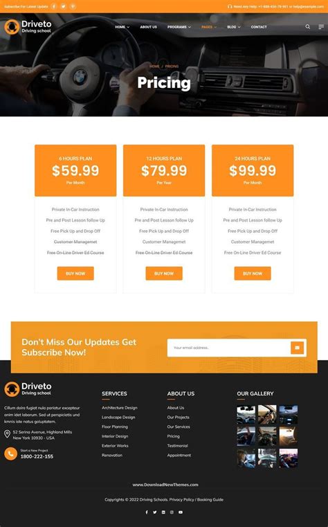 Driveto Driving School Html Template Is A Clean Elegant And Modern