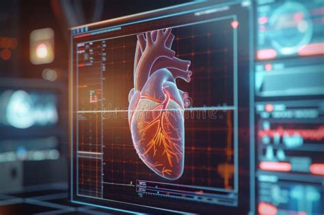 Artificial Intelligence Analyzing A Cardiovascular Scan Stock Illustration Illustration Of