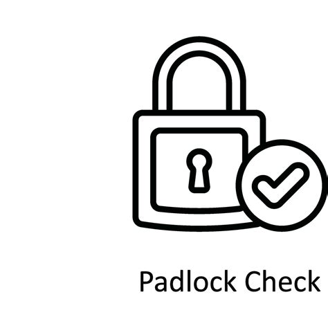 Padlock Check Vector Outline Icon Design Illustration User Interface Symbol On White Background