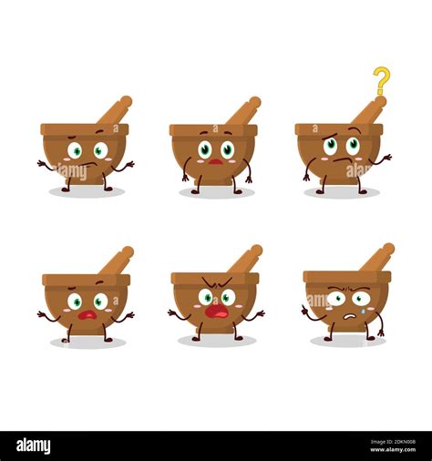 Cartoon Character Of Mortar And Pestle With What Expression Vector
