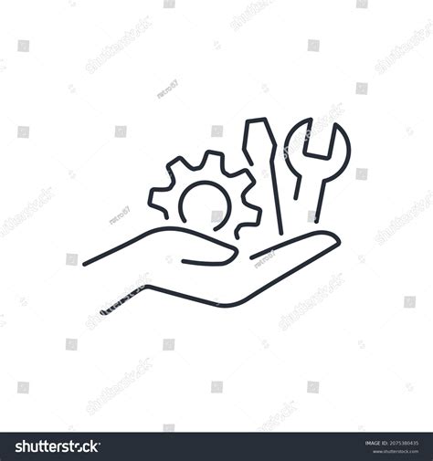 Warranty Maintenance Hardware Settings Upgrades Technical Stock Vector