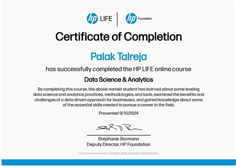 Completed Data Science And Analyst Course At Hp Palak Talreja Posted On The Topic Linkedin