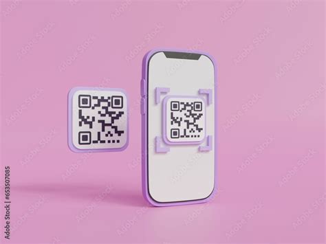 D Holding Mobile Smart Phone With Scan QR Code Scanning Qr Code And Online Payment Money