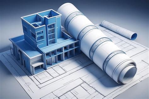 Building Blueprint Architecture Construction Planning Premium Ai Generated Image
