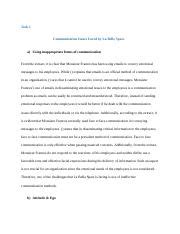 Task 1 Docx Task 1 Communication Issues Faced By La Belle Spars A