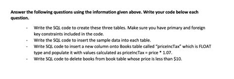 Solved A Database For A Textbook Publisher Needs To Be