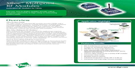 Xbee Multipoint Rf Modules Datasheet€¦ · And Spoke Network Of Sensors