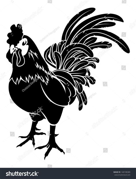 Illustration Stylised Rooster Cockerel Perhaps Rooster Stock Vector