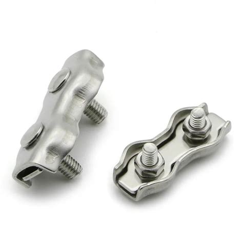 304 스테인레스 스틸 와이어 로프 버클 클립 1 개 2mm 3mm 4mm 5mm 6mm 케이블 클램프 더블 그립 패스너