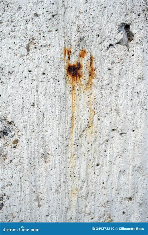Rebar Rust On Concrete Weathered Rust Stains On A Concrete Surface Rust Damage In Concrete