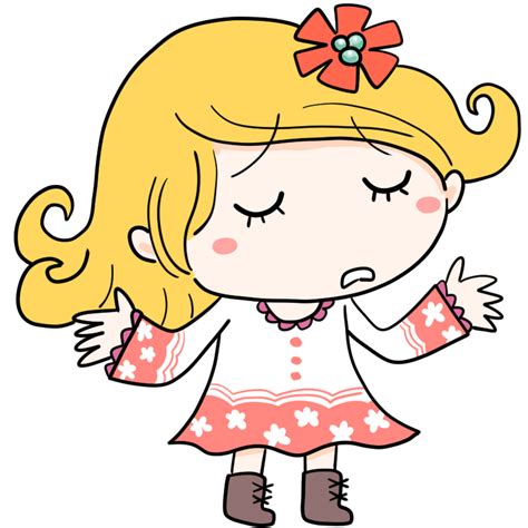 呆れる白人の女の子のイラスト｜かわいい無料イラスト