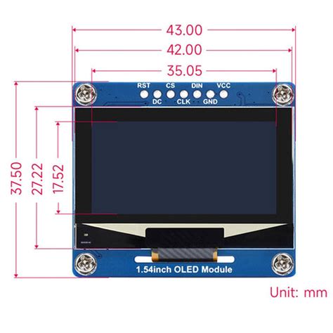 1 54 Oled Display Module 128 X 64 The Pi Hut