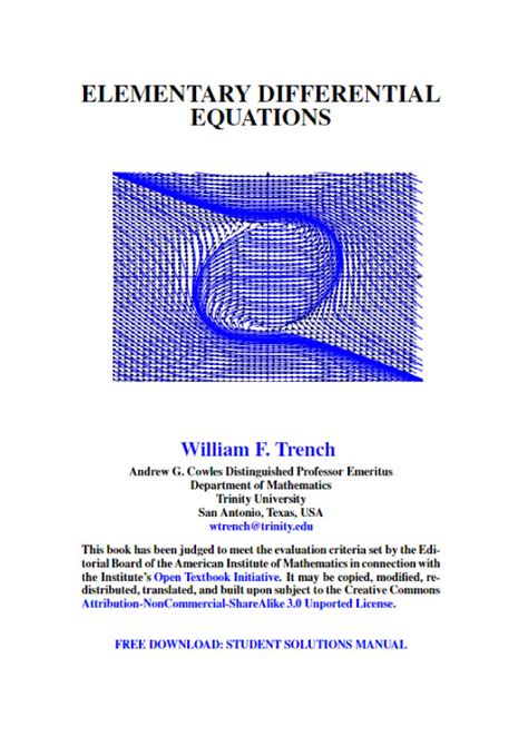 Elementary Differential Equations Free Ebooks Of It [booksofall]