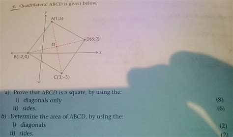 Solved Quadrilateral Abcd Is Given Below A Prove That Abcd Is A Square By Using The I