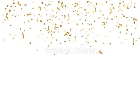 Falling Golden Glitter Confetti Isolated On White Background Shiny