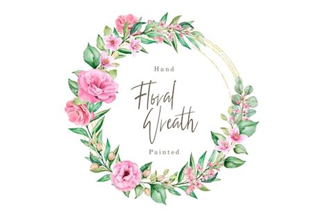 Free Vector Watercolor Floral Wreath Illustration Design